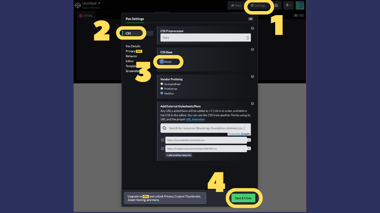 【CodePen】よく使うコードを自分用に記録しておく無料便利ツール【登録方法と使い方】 | SIMS-CODE